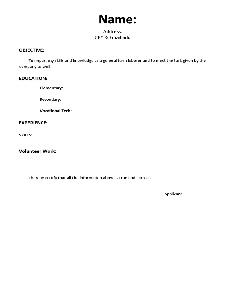 Canadian Format Resume | PDF