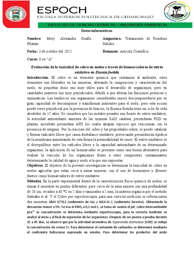 Guallo Mery TR1 | PDF | Antioxidante | Cobre