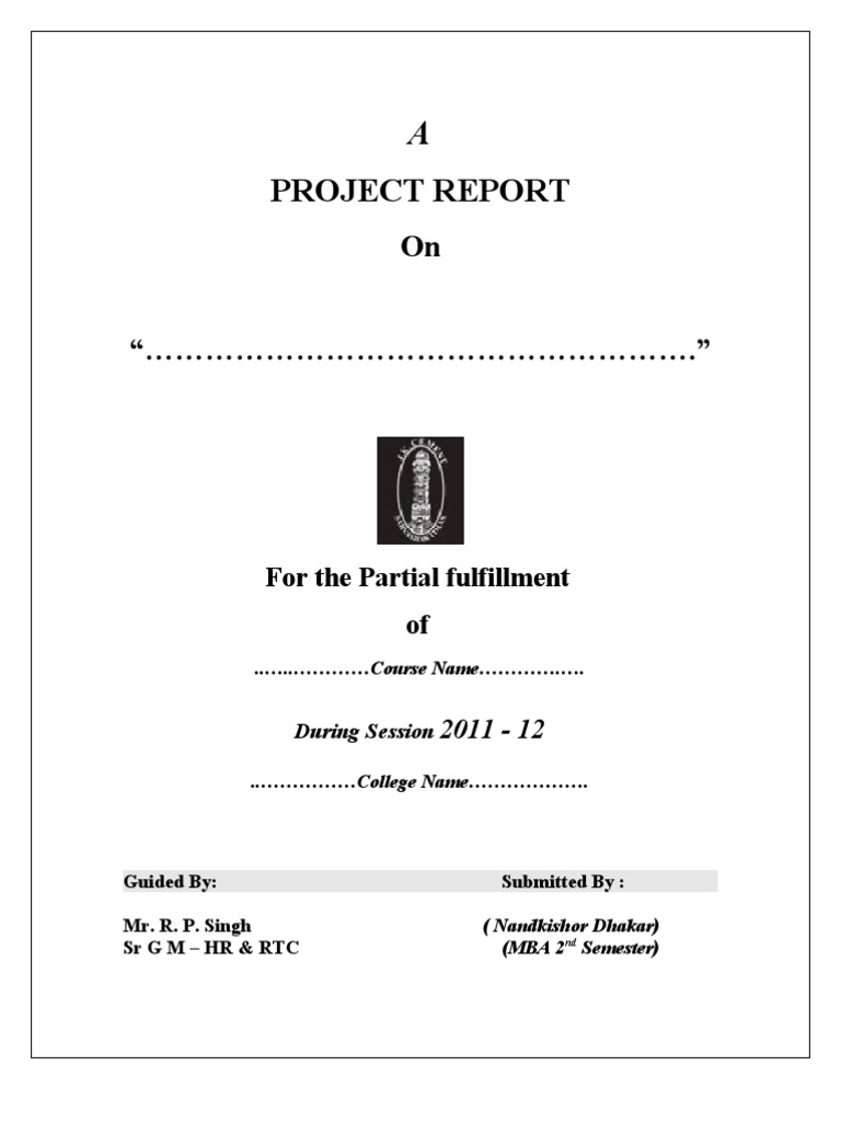 Formate For Project Report | PDF