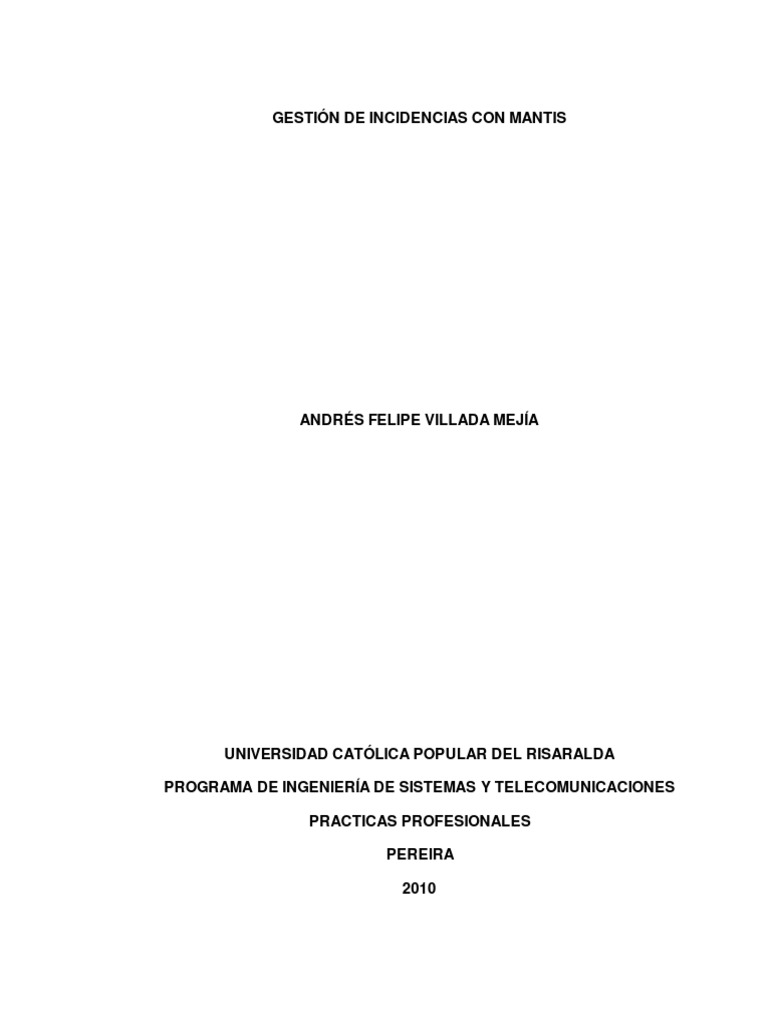 Mantis Manual Pdf Itil Mi Sql