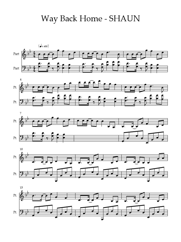 Way Back Home - SHAUN | PDF