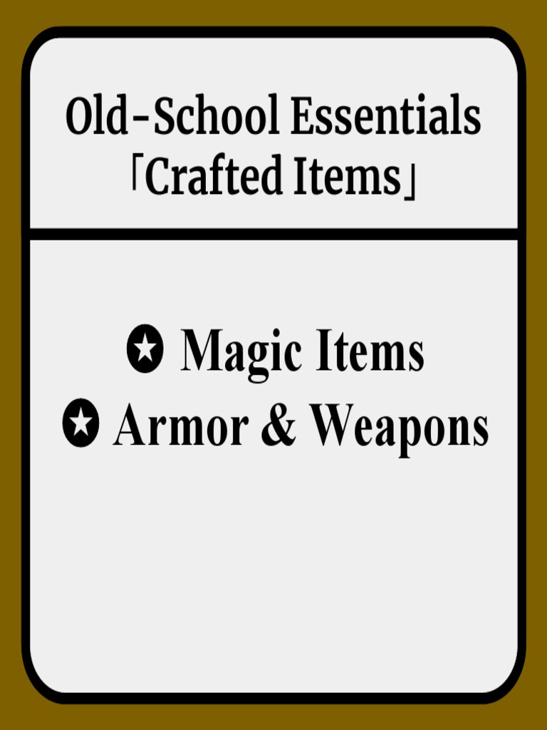 Magic Items For OSE | PDF | Armour