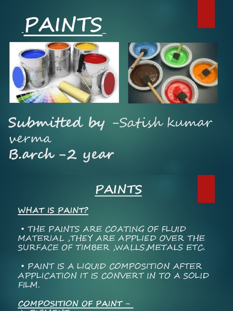 Satish Paint Ppt | PDF | Paint | Varnish