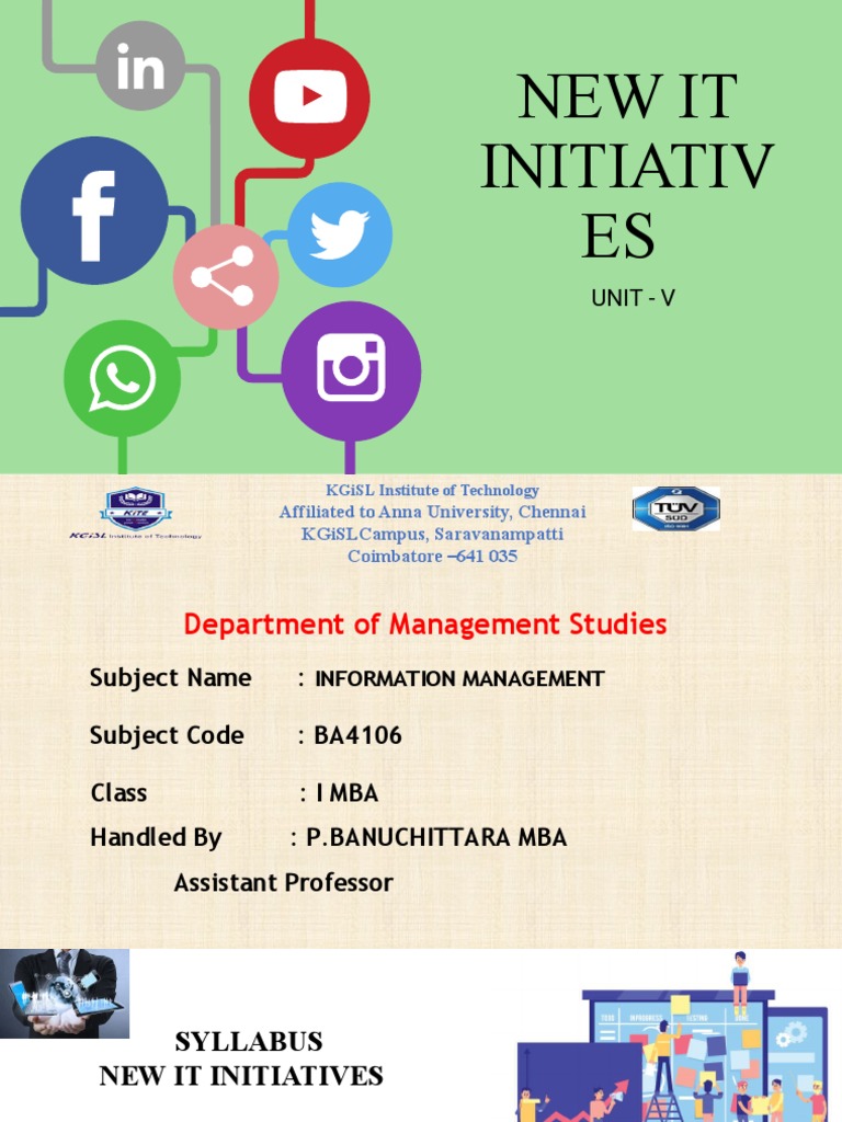 Unit - V New It Initatives | PDF | Cloud Computing | Software As A Service