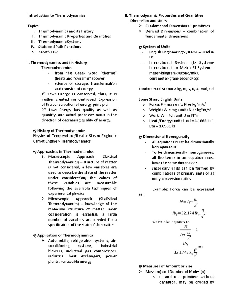 Lec1 - Basic Concepts | PDF | Temperature | Heat