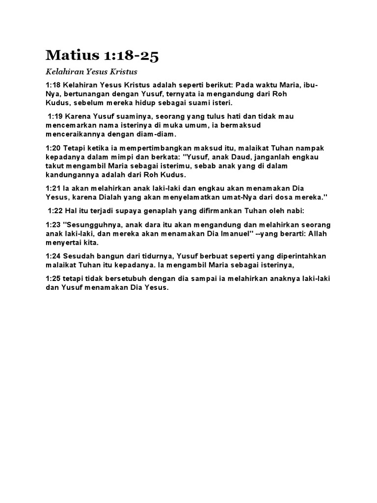 Kelahiran Yesus: Kisah Maria dan Yusuf | PDF