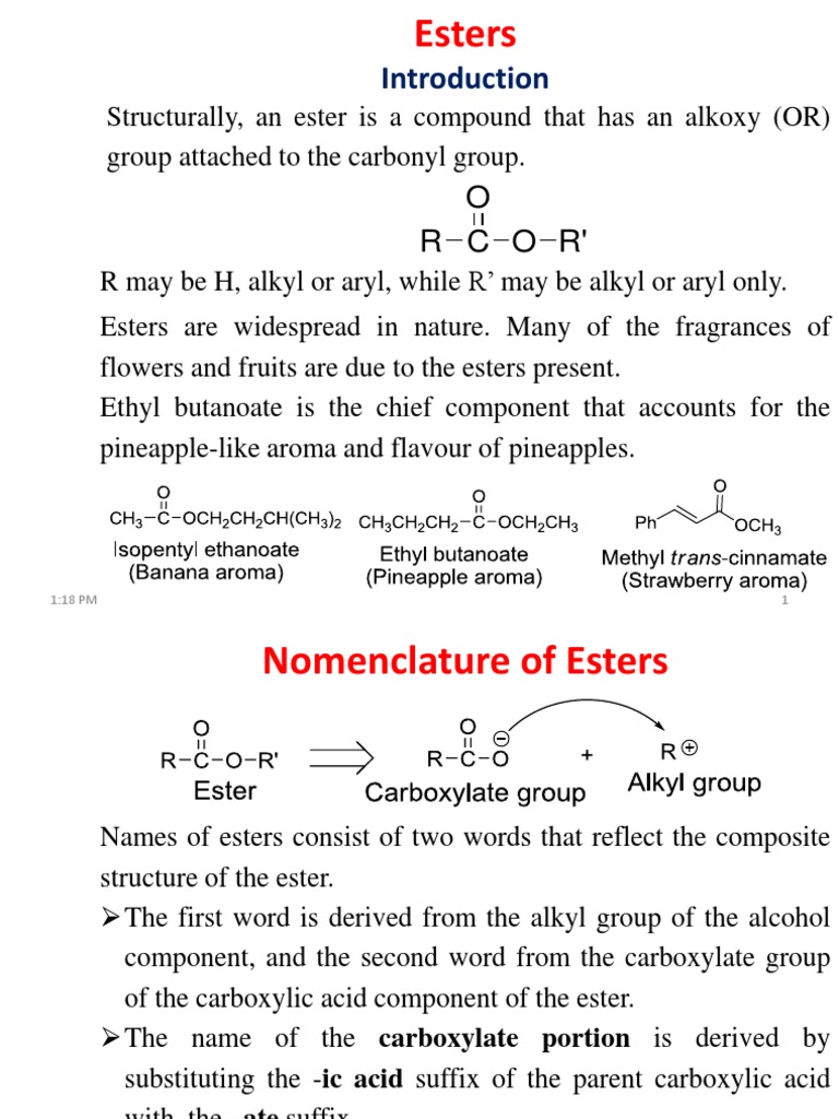 Ester | PDF | Ester | Hydrolysis