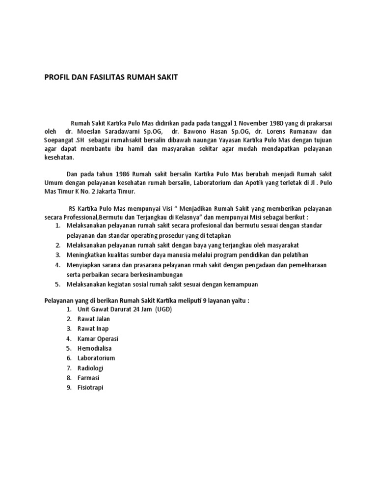 Profil RS Kartika | PDF