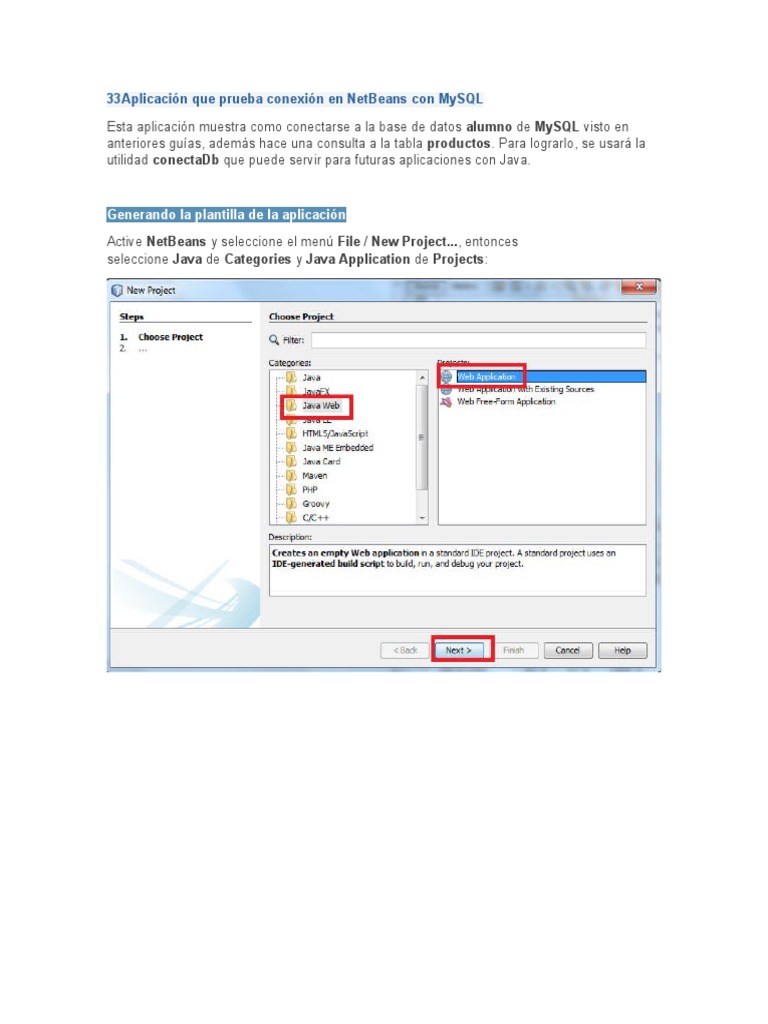 4.aplicación Que Prueba Conexión en NetBeans Con MySQL | PDF
