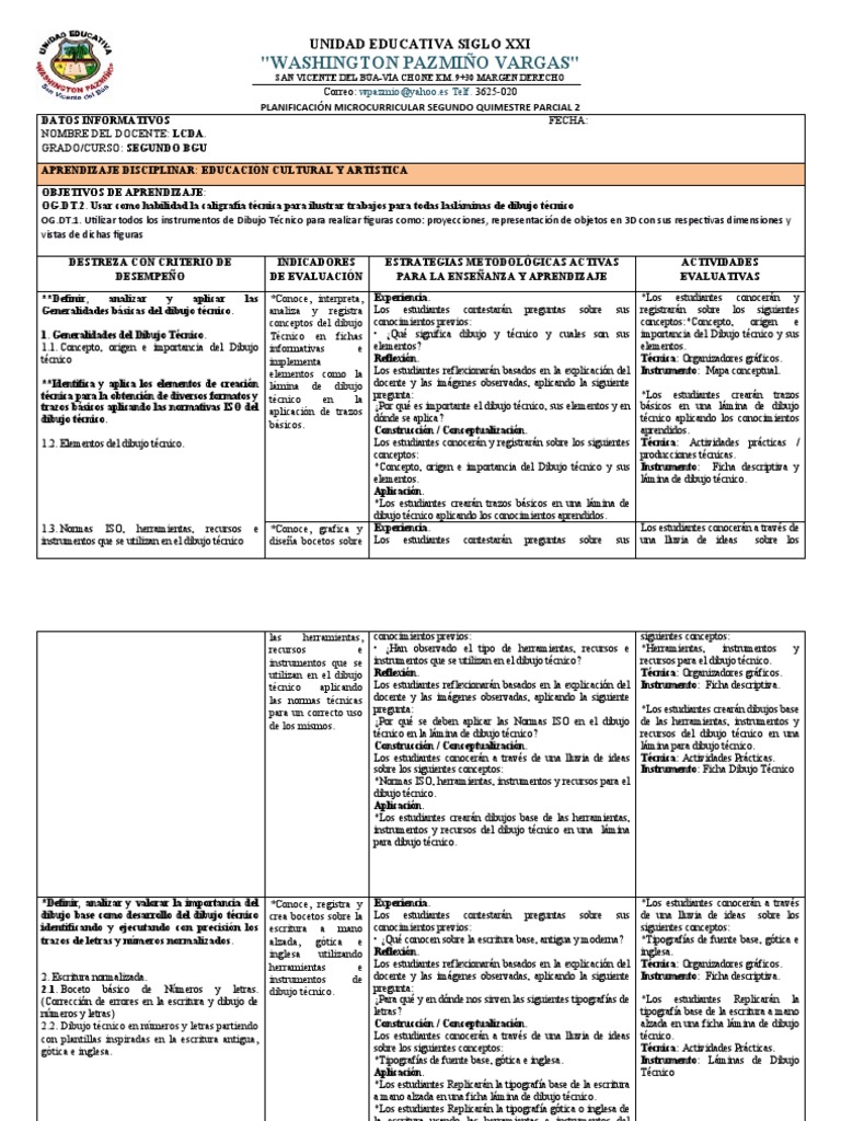 SQ 2p Micro Eca 2do1 Bgu | PDF | Dibujo | Dibujo técnico