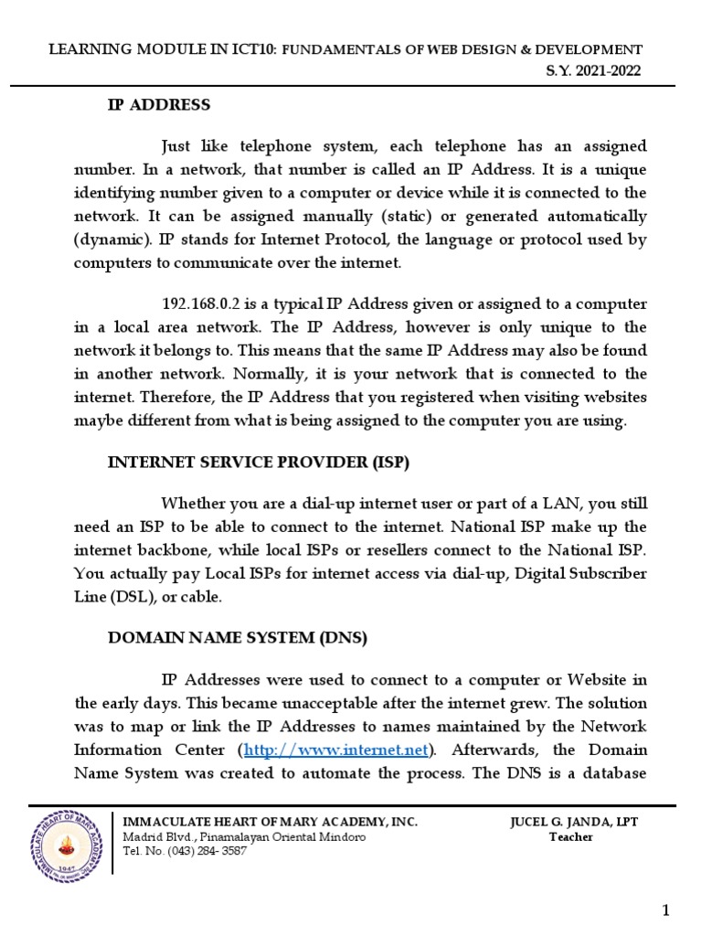 Ict 10 | PDF | Computer Network | World Wide Web