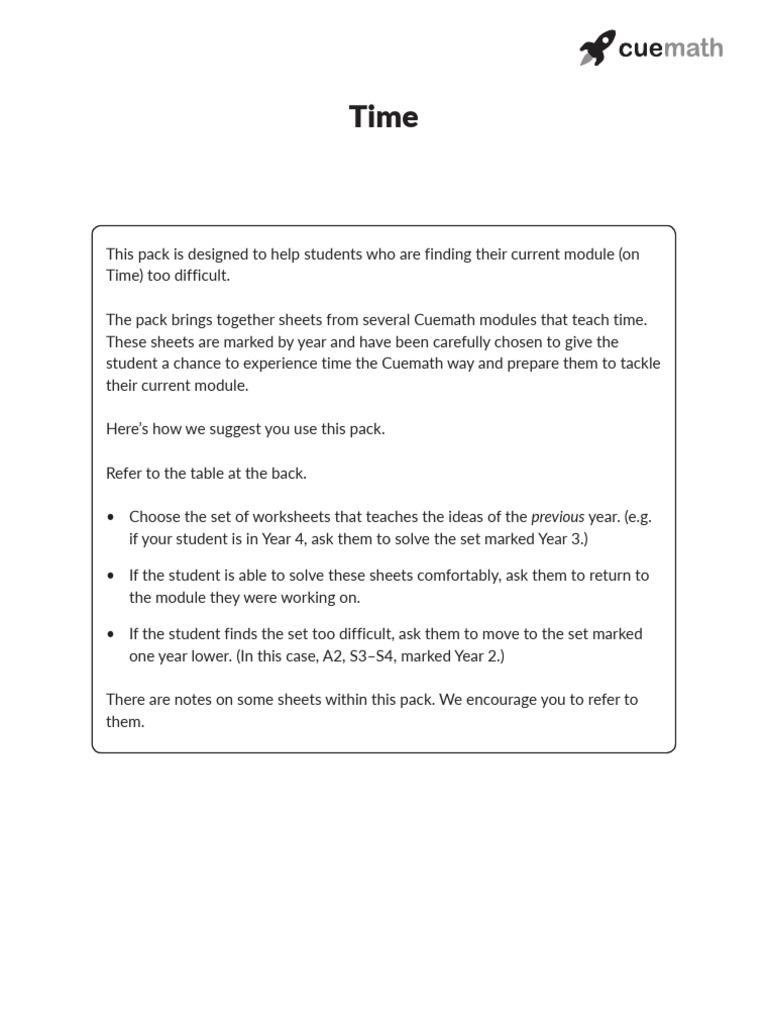 Time Crunch Worksheet | PDF