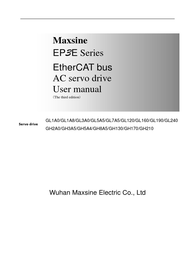 Maxsine EP3E Series EtherCAT Bus AC Servo Drive User Manual | PDF | Electric Motor | Electrical ...