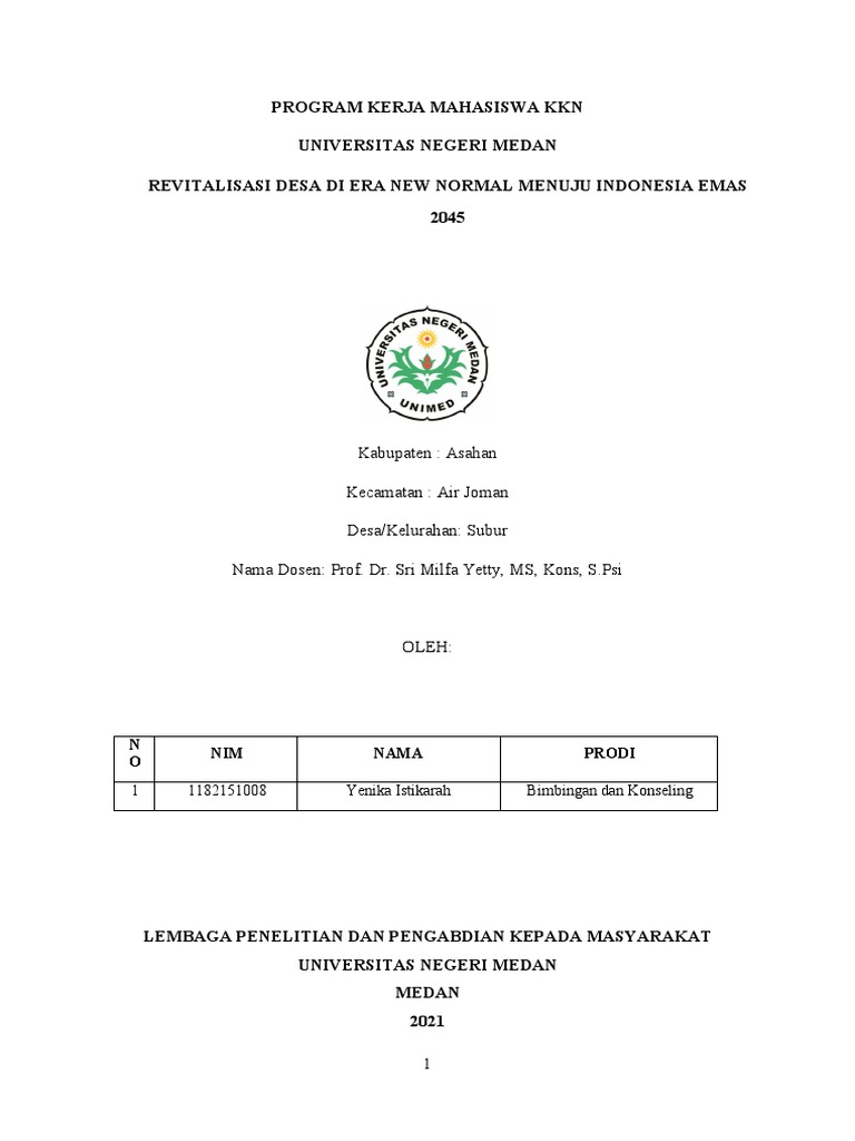 Laporan KKN Fix Desa Subur | PDF | Kesehatan Holistik