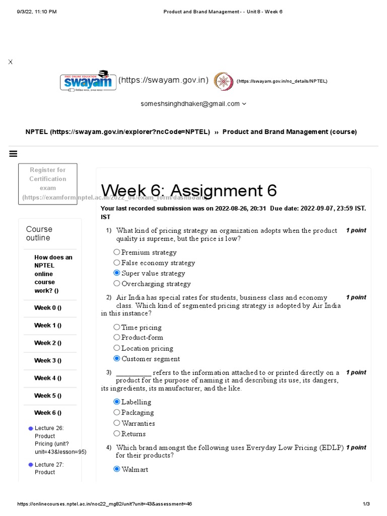 Product and Brand Management Week 6 Assignment | PDF | Innovation | Pricing