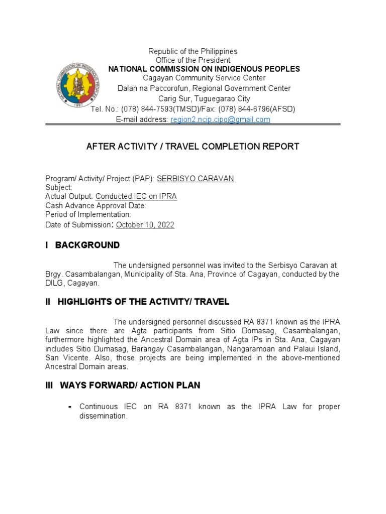After Travel Report New | PDF