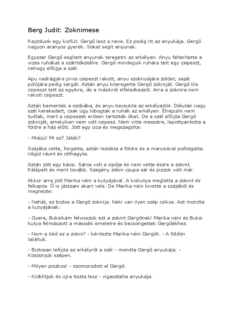 Berg Judit - Zoknimese | PDF