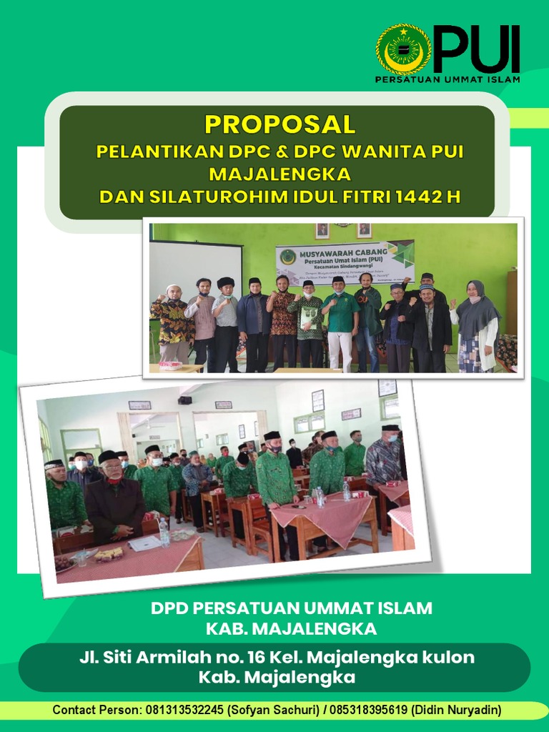 Proposal Pelantikan DPC Pui 2021 | PDF