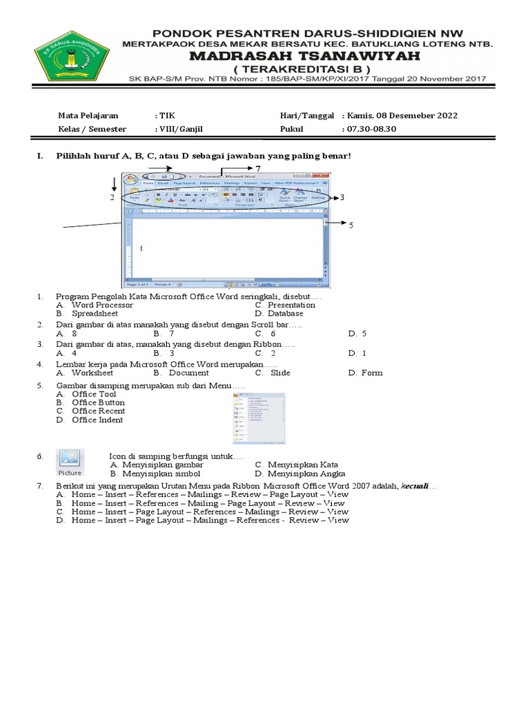 06 SOAL TIK Kls 8 | PDF | Komputer