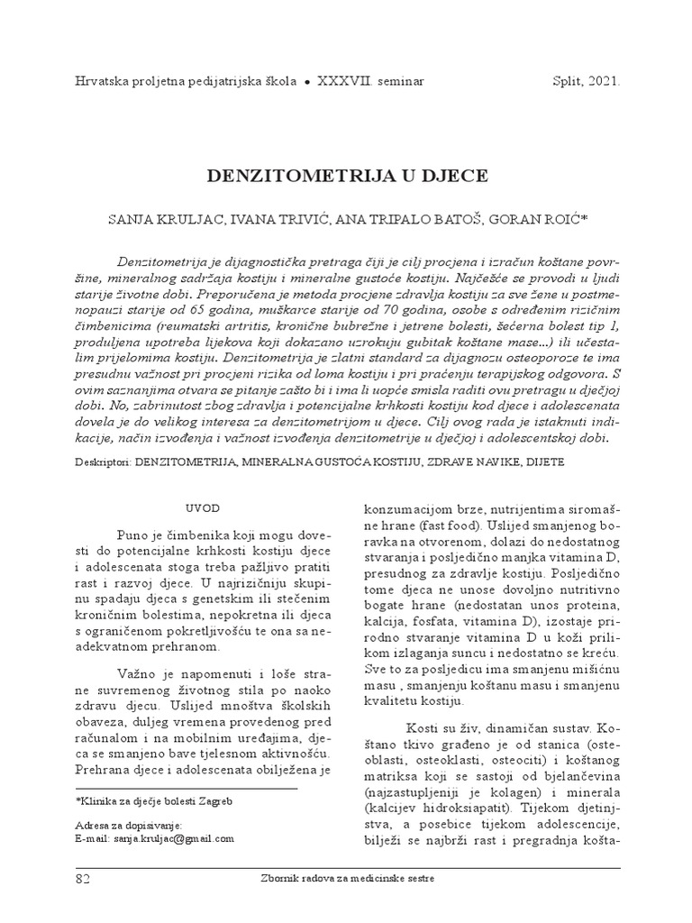 14 Denzitometrija U Djece | PDF