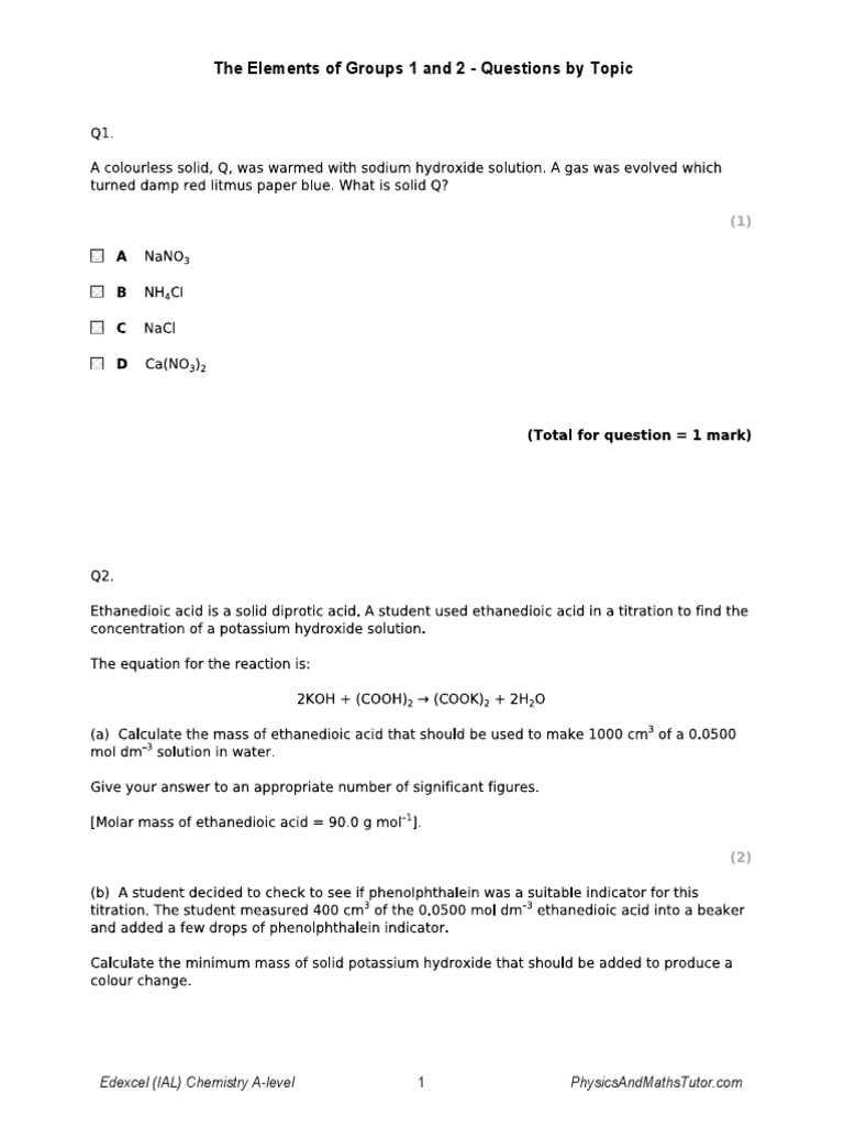 The Elements of Groups 1 and 2 QP | PDF | Teaching Methods & Materials