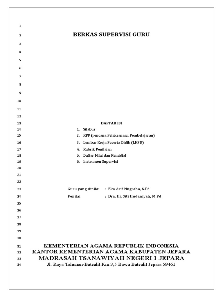 Cover Supervisi | PDF