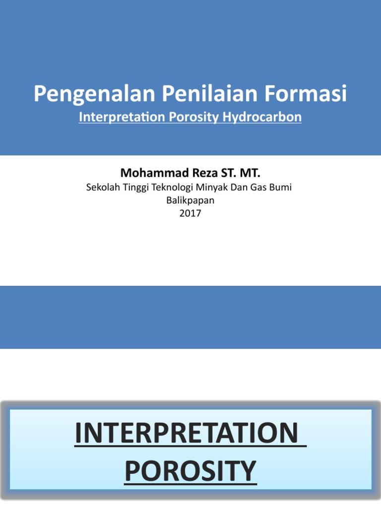 Presentasi Interpretasi Porosity Hydrocarbon (Kenneth) | PDF