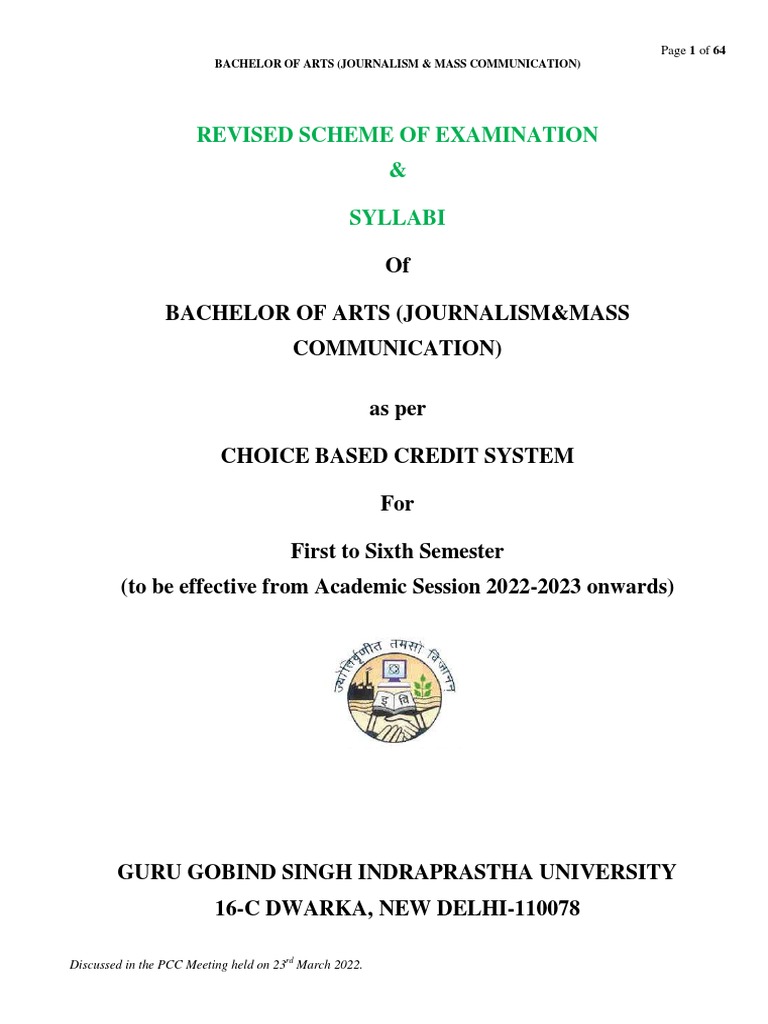 Revised Syllabus BA (JMC) August 2022 Onwards | PDF | Vedas | Sanskrit Revised Syllabus BA (JMC) August 2022 Onwards | PDF | Vedas | Sanskrit