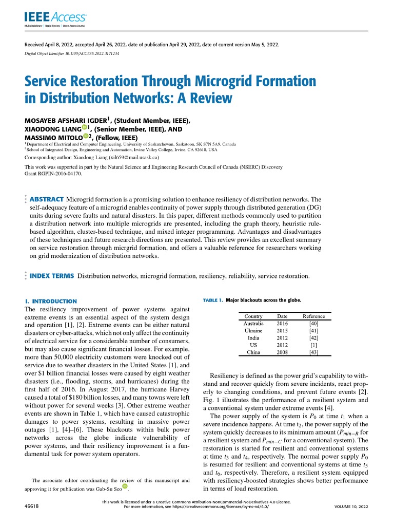 Service Restoration Through Microgrid Formation in Distribution Networks A Review | Download ...