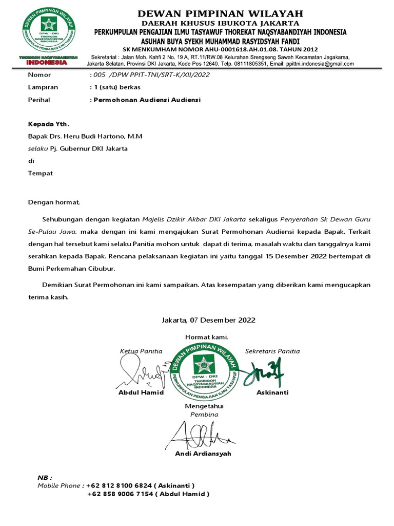 Surat Permohonan Audiensi Edit | PDF