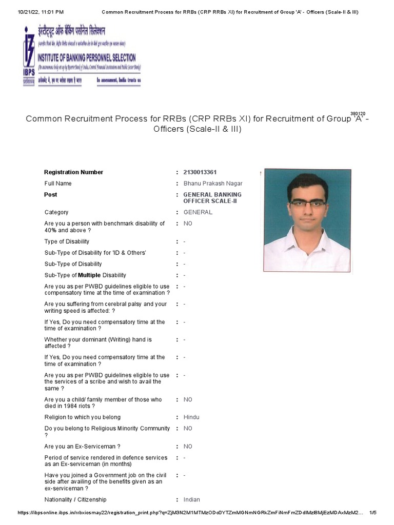 Common Recruitment Process For RRBs (CRP RRBs XI) For Recruitment of ...