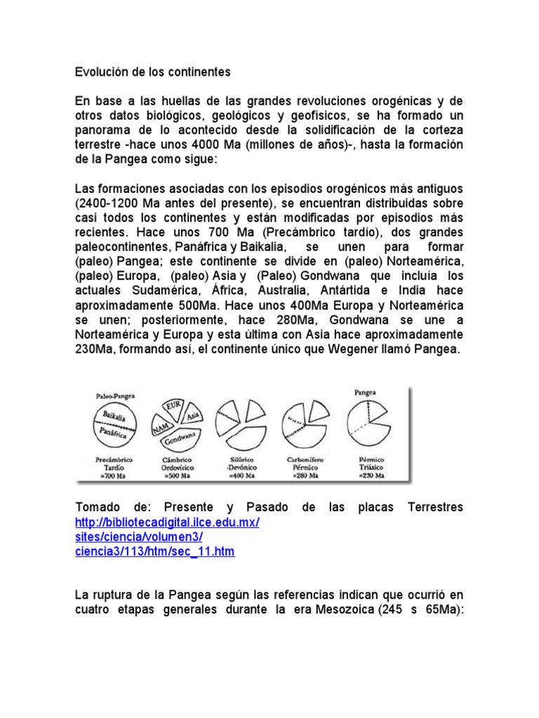 Evolución de Los Continentes | PDF | Ciencias de la Tierra | Naturaleza