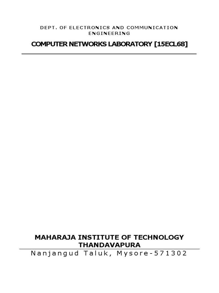 Computer Networks Lab Manual | PDF | Computer Network | Transmission Control Protocol