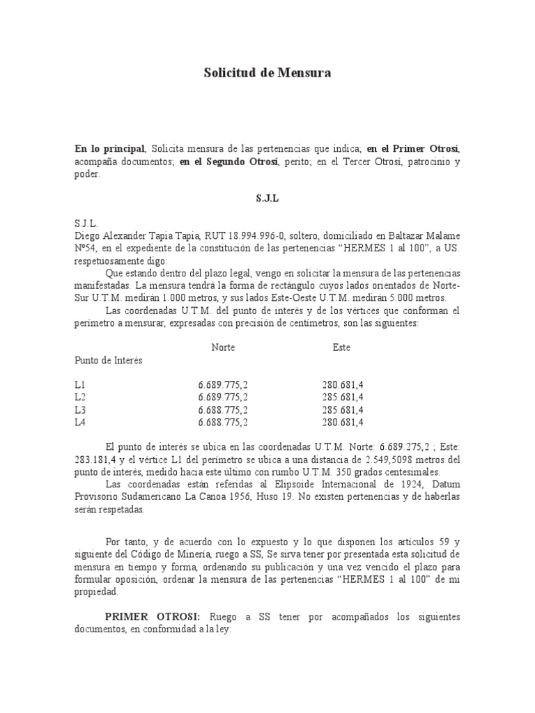Solicitud de Mensura | PDF | Geofísica | Metrología