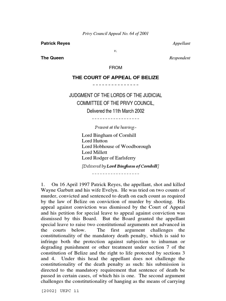 Patrick Reyes V The Queen Patrick Reyes V The Queen | PDF | Capital ...