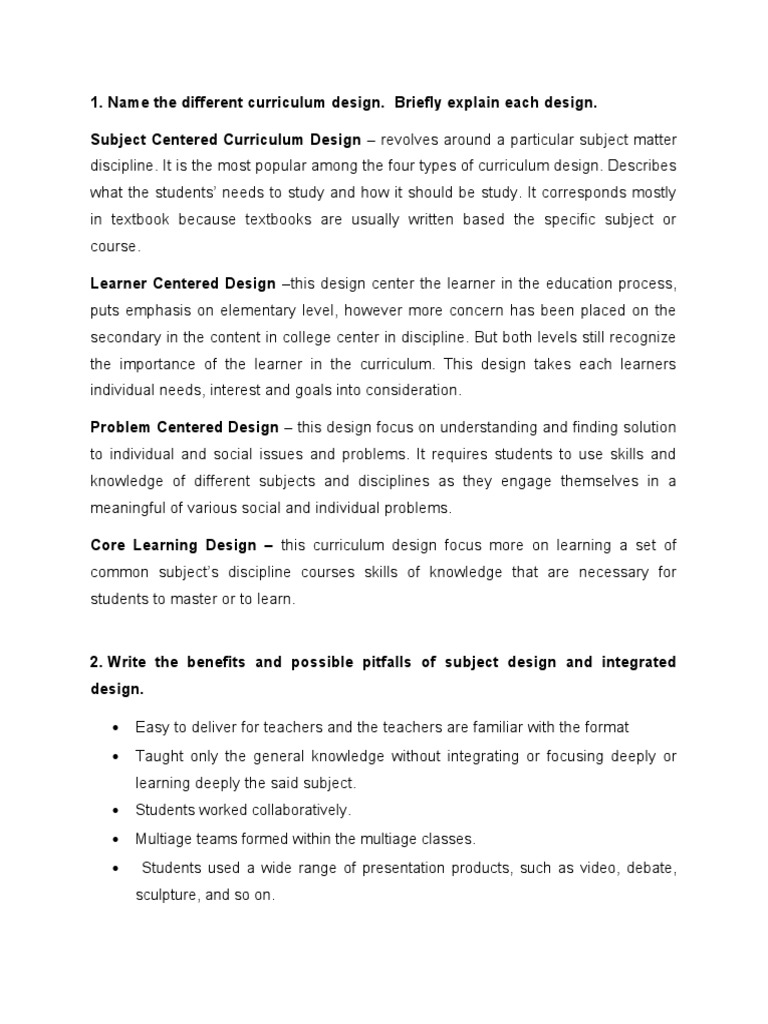 Curriculum Design | PDF | Curriculum | Learning