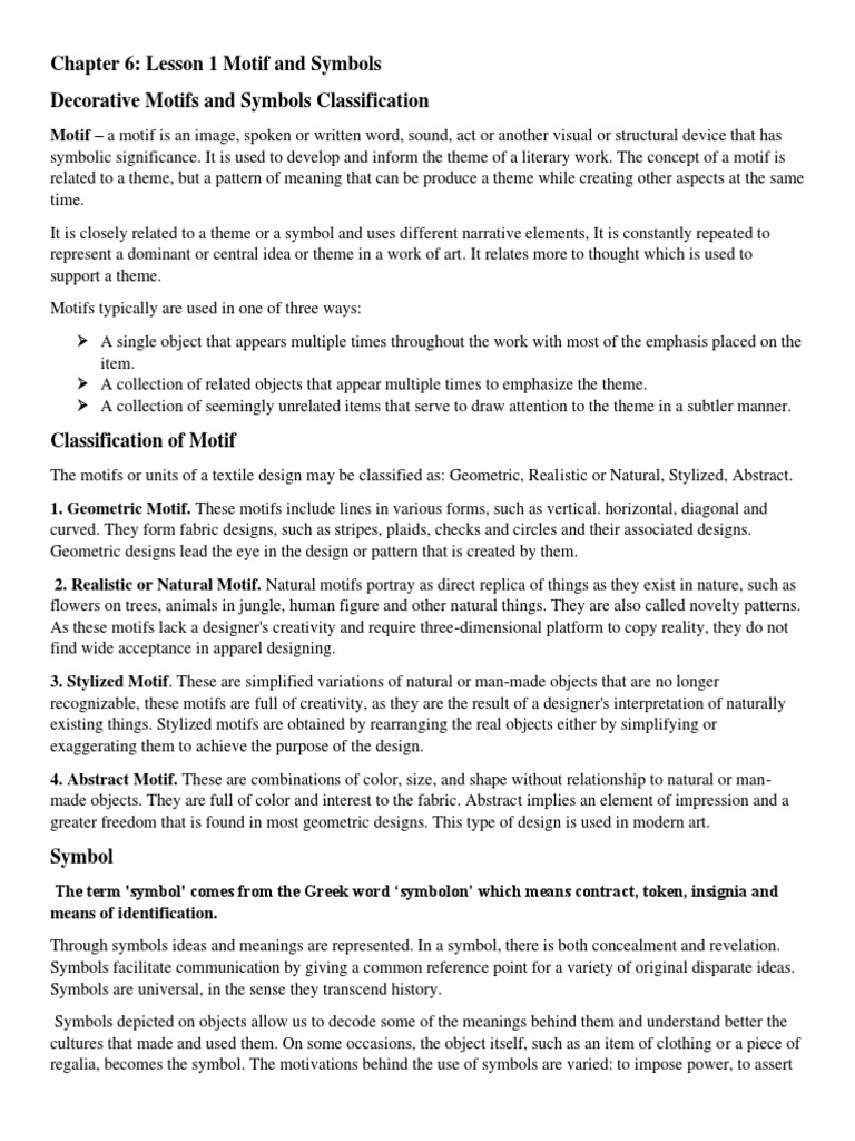 Understanding Motifs in Traditional Crafts | PDF