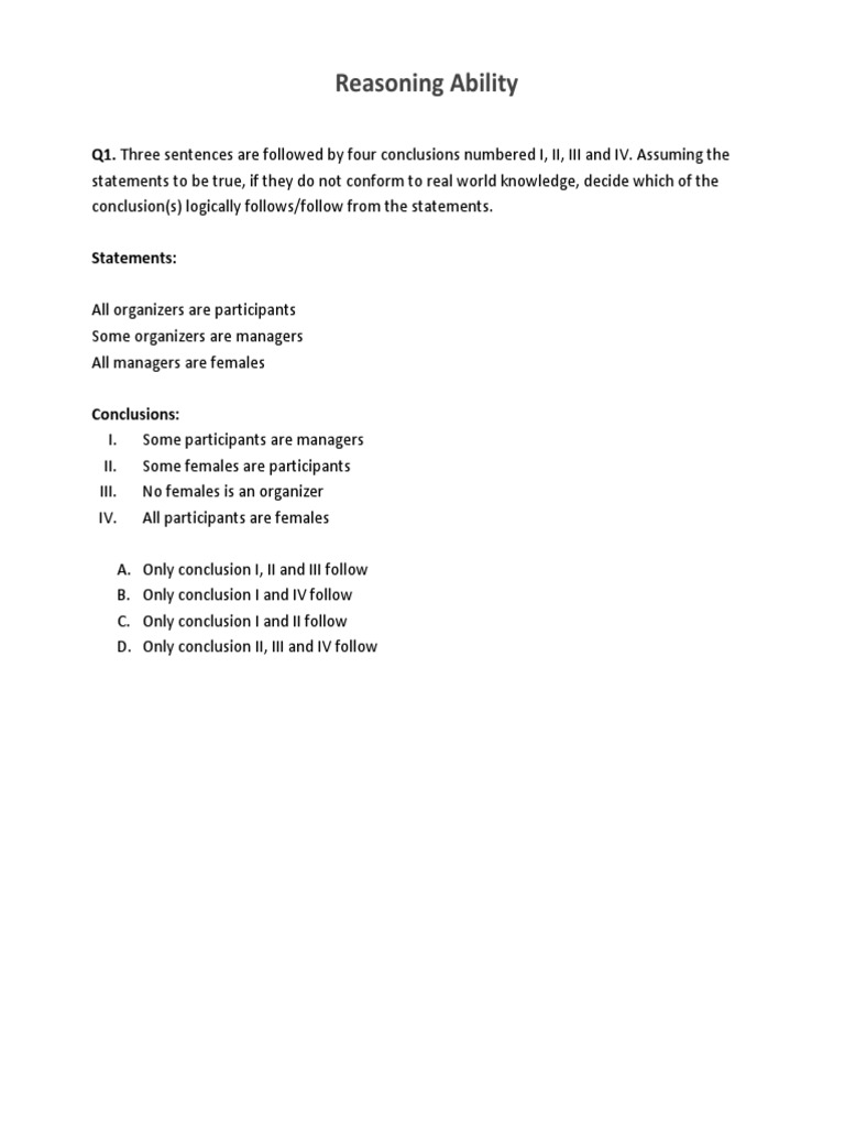 TCS NQT Reasoning Sample Questions | PDF | Postgraduate Education ...