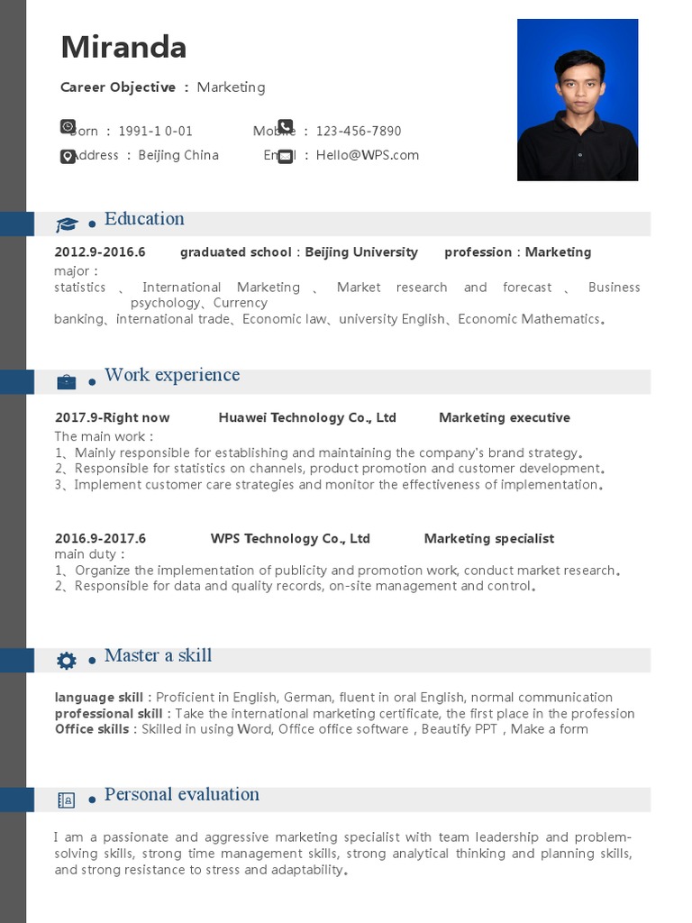 Universal & Simple Resume-WPS Office | PDF