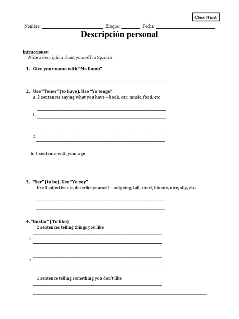 Personal Description | PDF