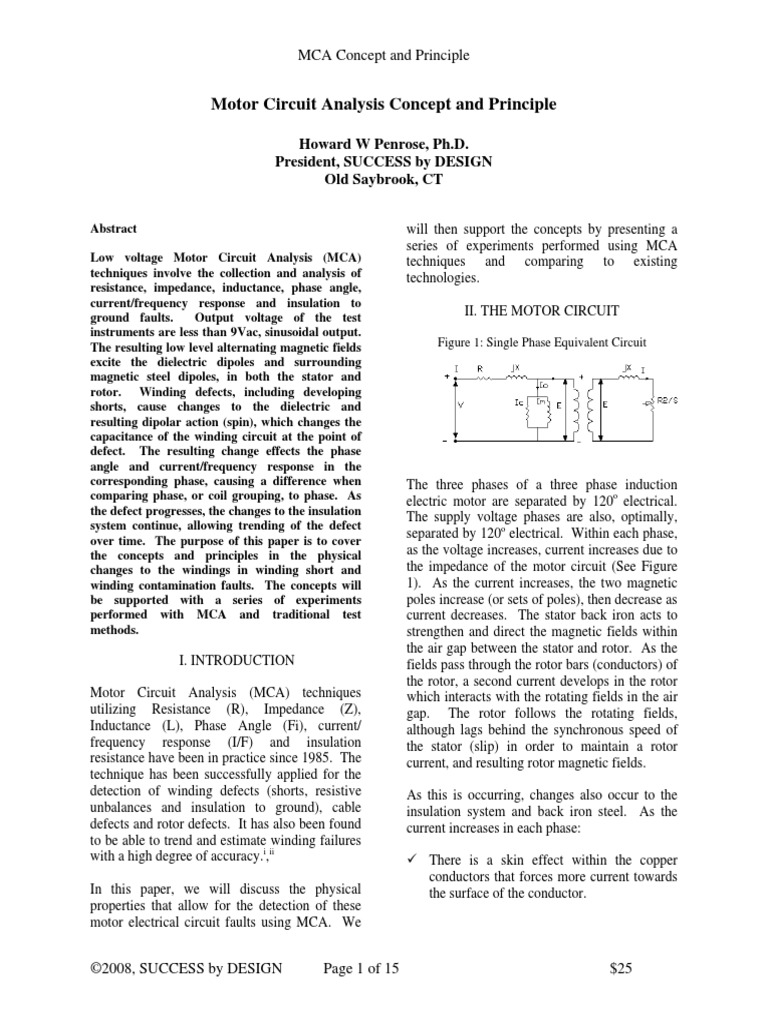 Motor Circuit Analysis Concept and Principle 1 | PDF | Inductor ...