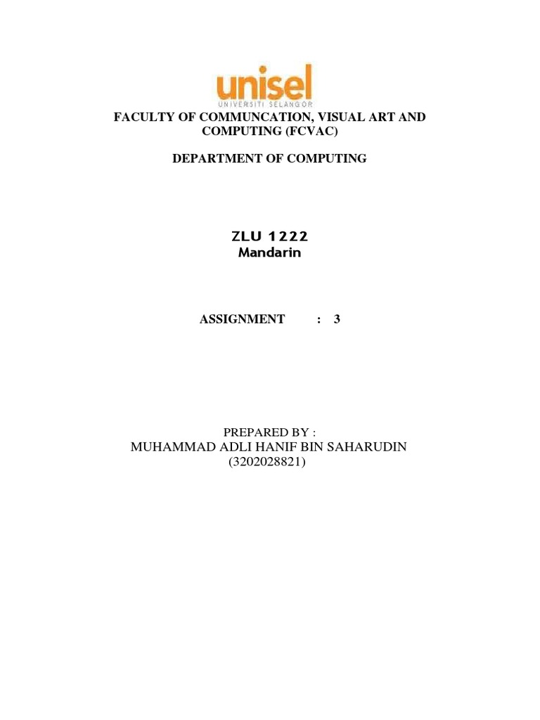 Mandarin Assignment 3 | PDF