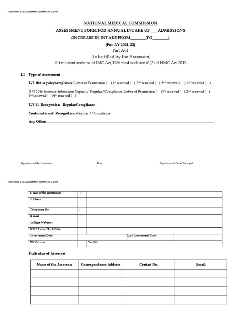 UG Assessment Form AII | PDF | Pathology | Intensive Care Unit