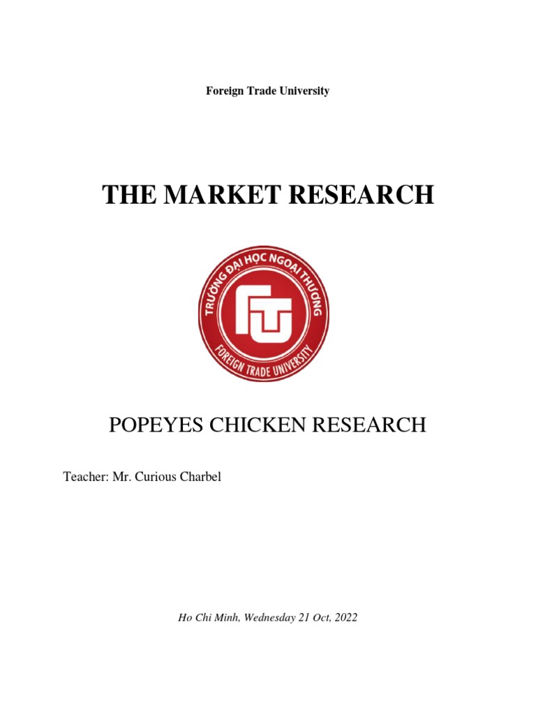 Popeyes Research | PDF | Questionnaire | Mean