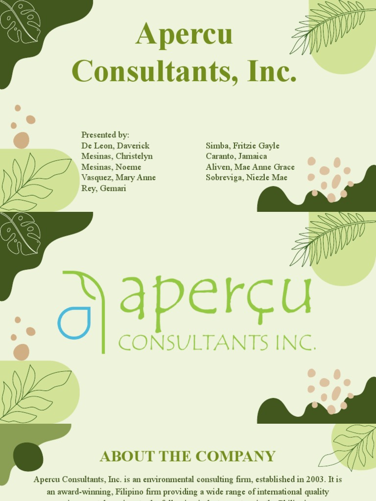 Apercu Consultants Inc Pdf Environmental Impact Assessment