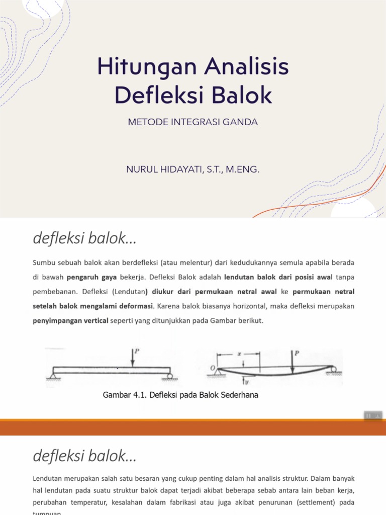 Hitungan Analisis Defleksi Balok | PDF