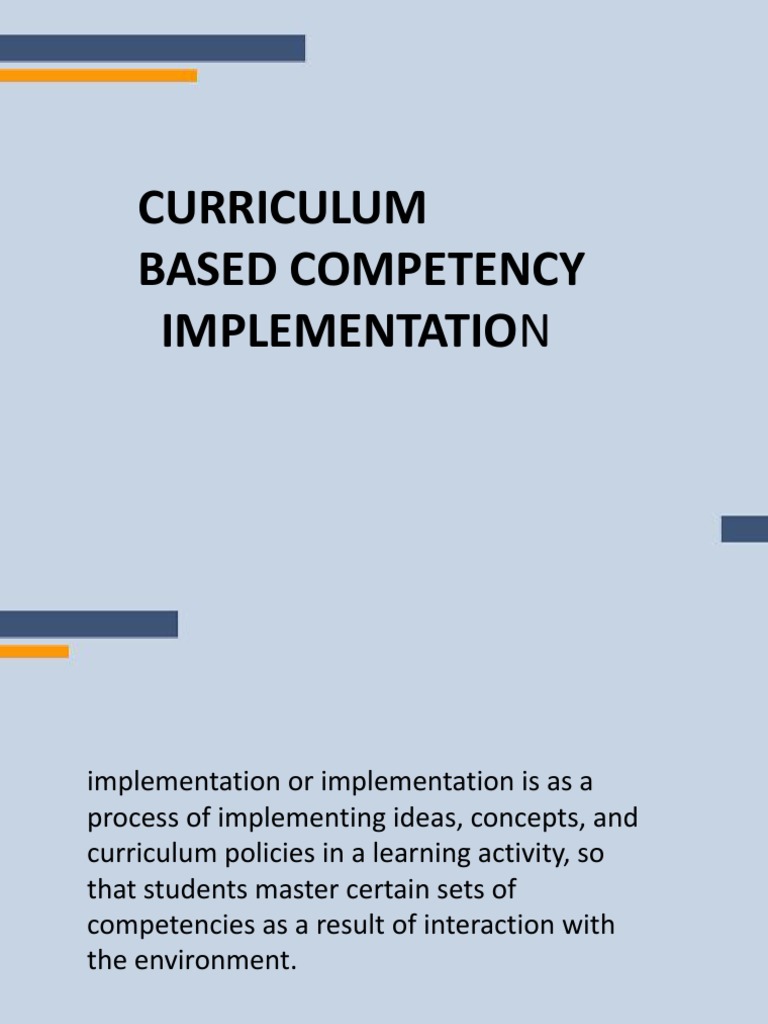 Curriculum Based Competency Implementation | PDF