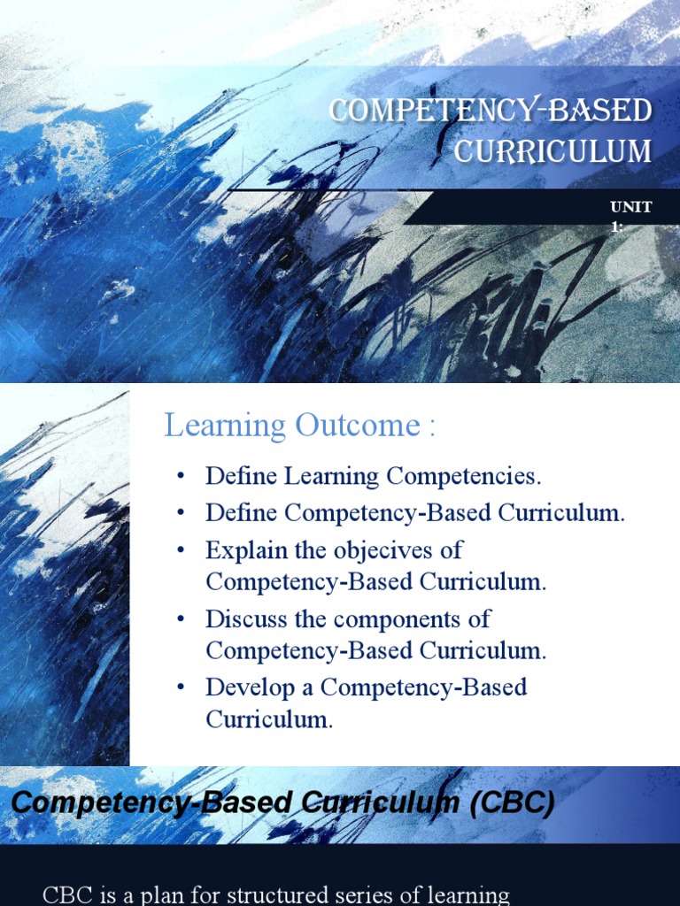 Competency-Based Curriculum: Objectives and Components | PDF ...