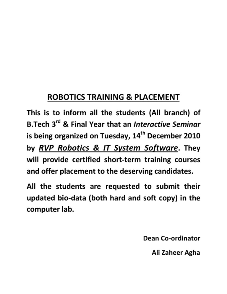 Robotics Training | PDF