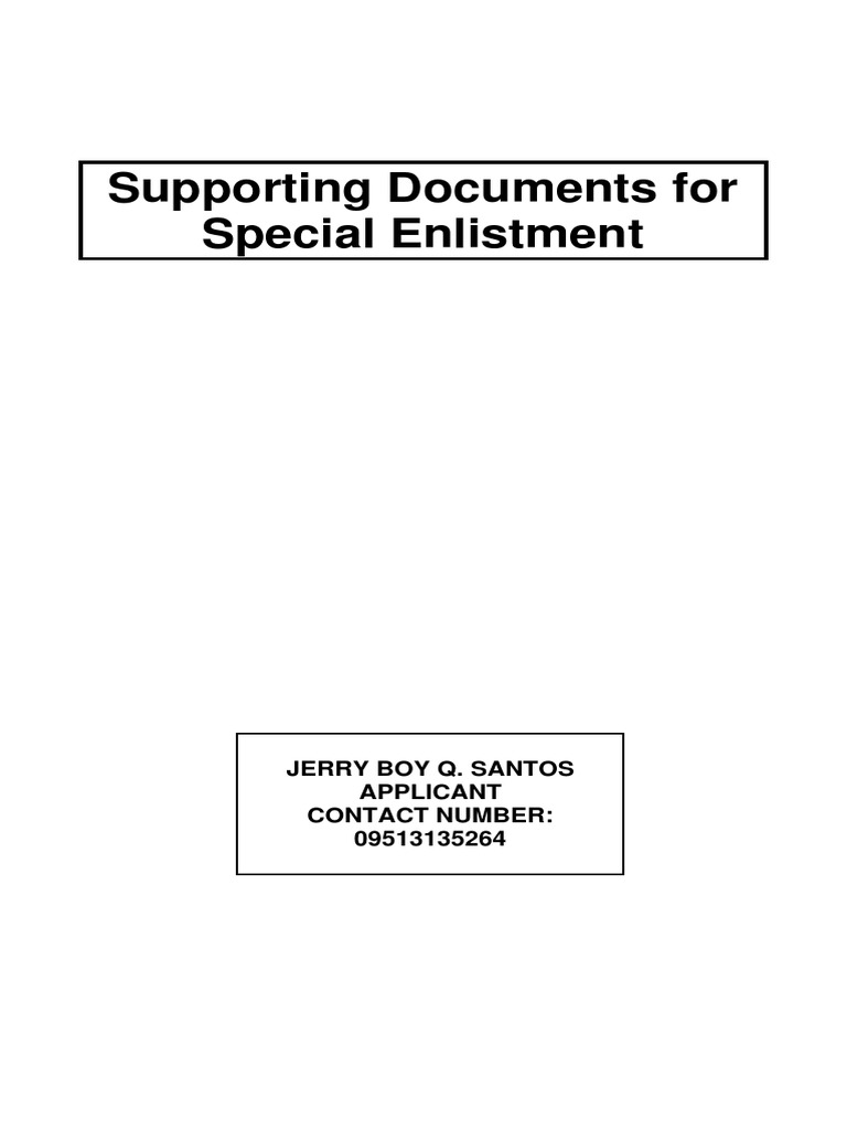 A.supporting Documents For Special Enlistment-Merged | PDF